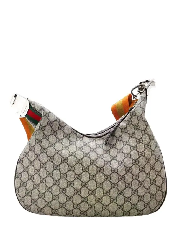 Gucci Attache Shoulder Bag Gg Coated Canvas Medium Hobo Bag - Brown