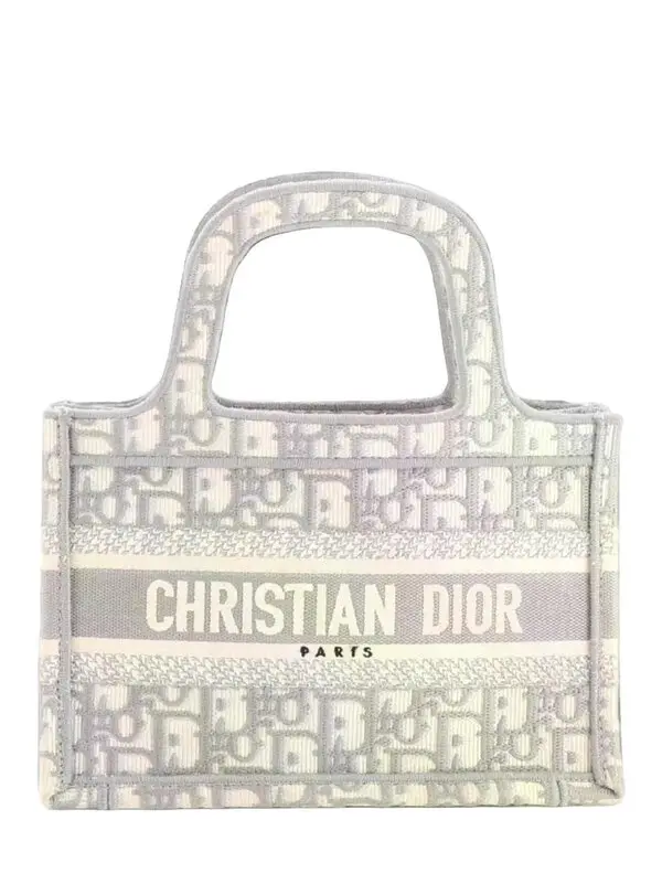 Dior Book Oblique Canvas Mini Tote Bag - Grey