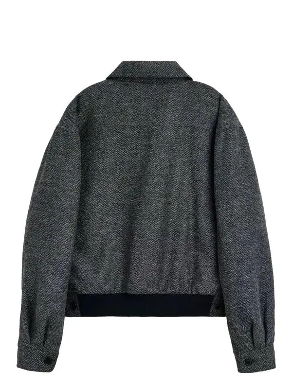 SUNFLOWER Harrington Herringbone-pattern Jacket - Grey