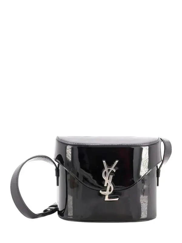 Saint Laurent June Box Bag Patent Shoulder Bag - Black