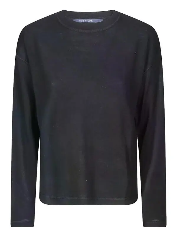 Sofie D'hoore Long-sleeved Wool T-shirt - Black
