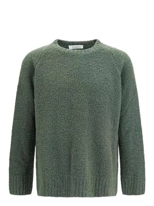 LANEUS Raglan-sleeve Bouclé Sweater - Green