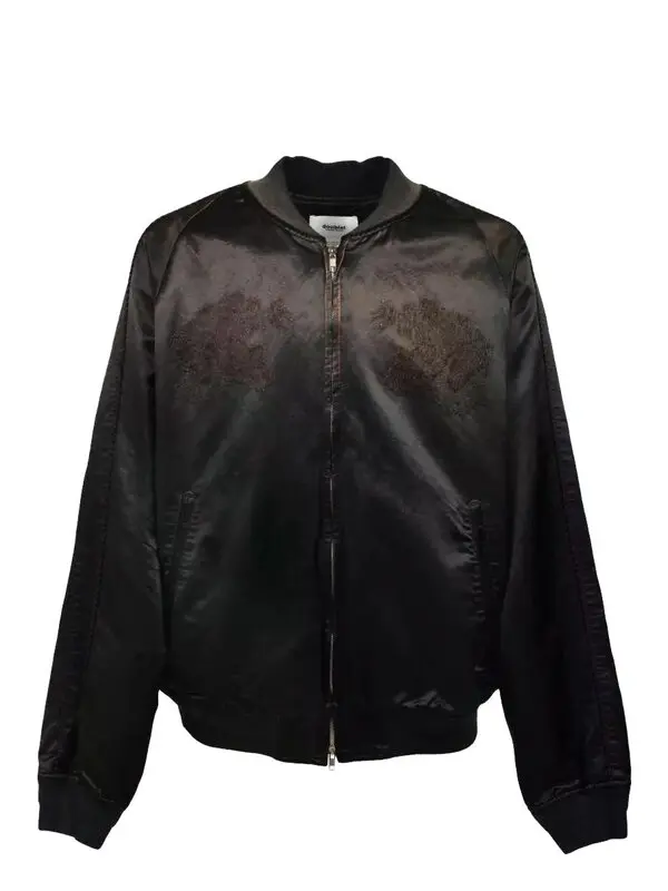 DOUBLET Embroidered Satin-finish Bomber Jacket - Black