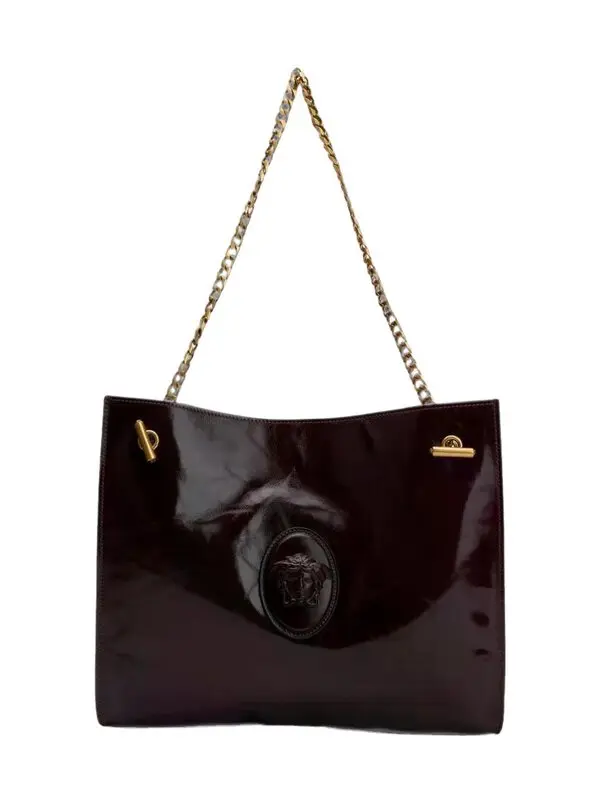 Versace Medusa Embellishment Chain-strap Tote Bag - Brown