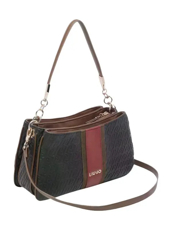 Liu Jo Monogram-embossed Panelled Shoulder Bag - Brown