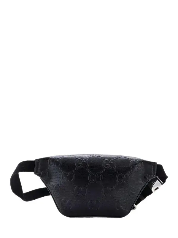 Gucci Gg Embossed Perforated Leather Small Belt Bag - Black