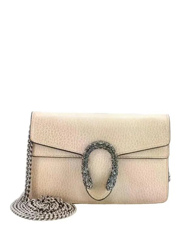 Gucci Dionysus Bag Leather Super Mini Clutch Bag - Neutrals