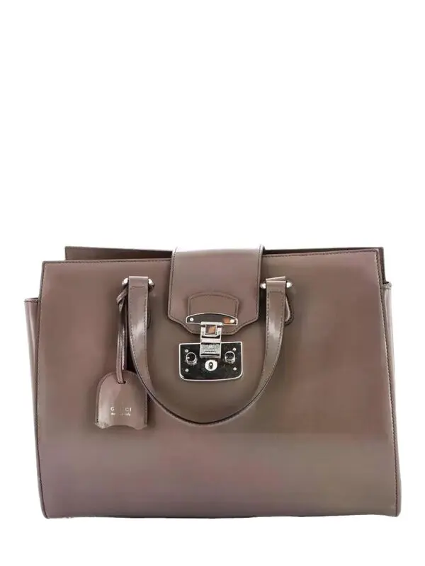 Gucci Leather Medium Satchel - Grey