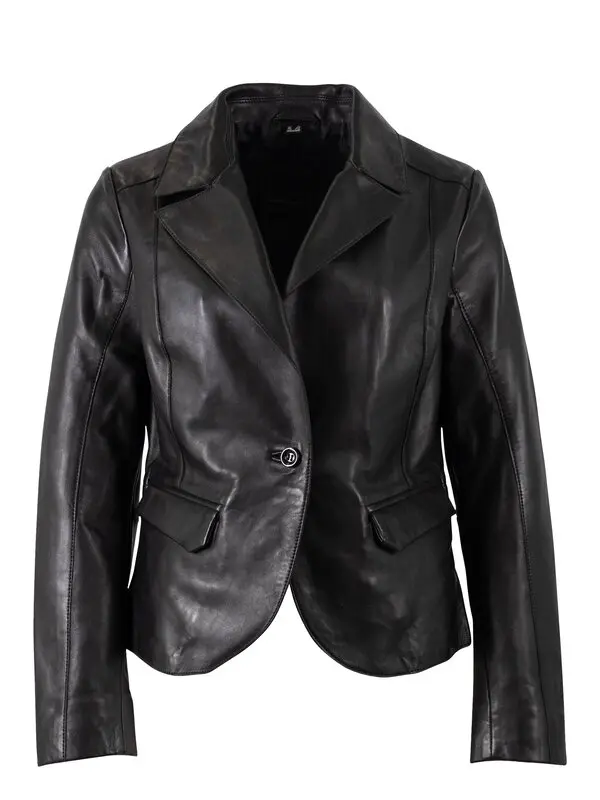 Mauritius Leather Blazer Jacket Megan - Black