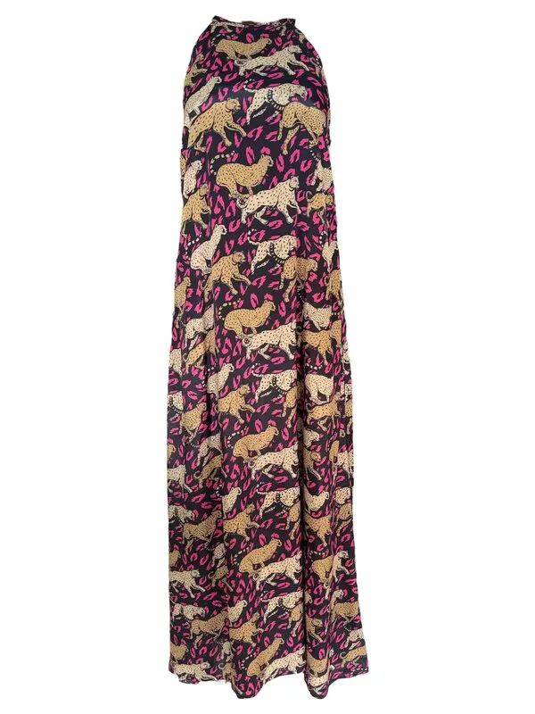 ANY OLD IRON Wild Cheetah Halter Dress - Pink/brown