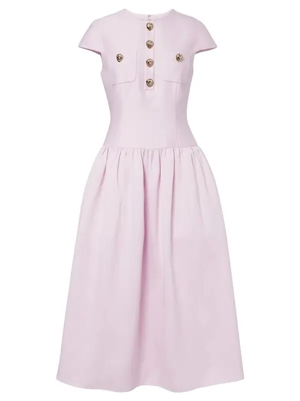 SELF-PORTRAIT Taffeta Midi Dress - Pink