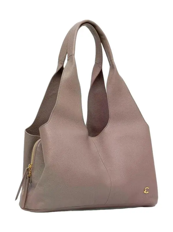COCCINELLE Grained Leather Tote Bag - Neutrals