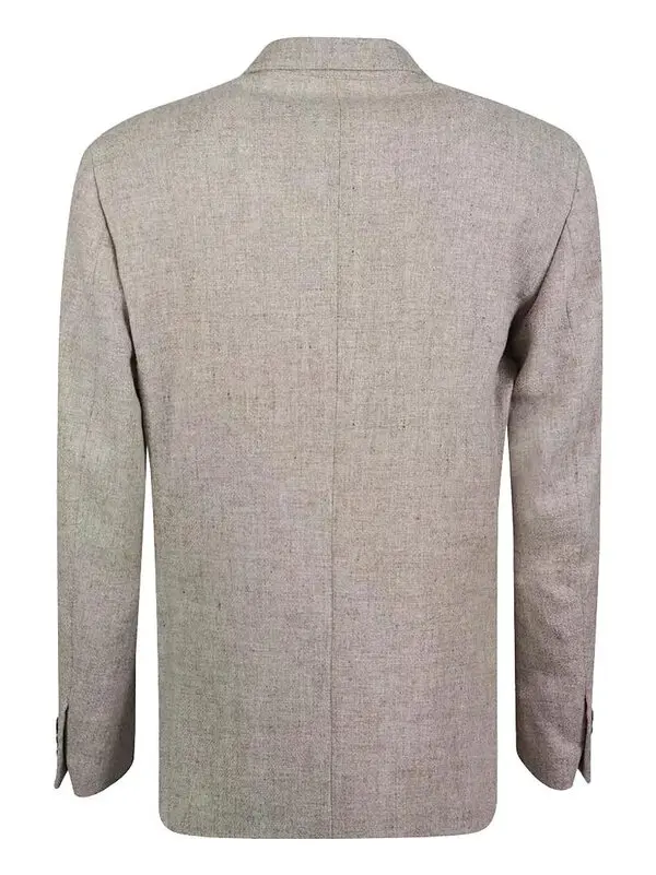 LARDINI Double-breasted Wool Blazer - Neutrals