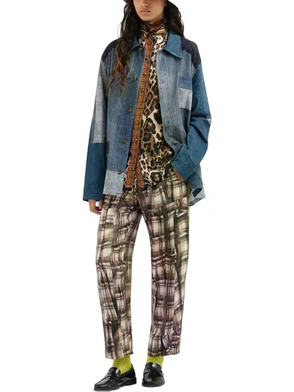 PIERRE-LOUIS MASCIA Leopard-print Silk Shirt - Brown