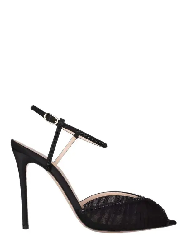 ANDREA WAZEN Katy Crystal-embellished Ruched Pumps - Black