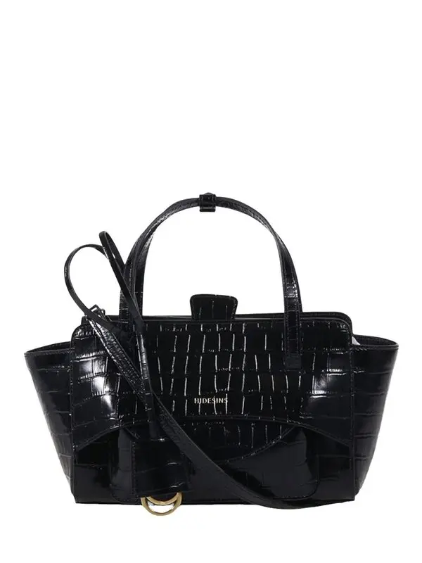 HIDESINS Flap Small Leather Tote - Black