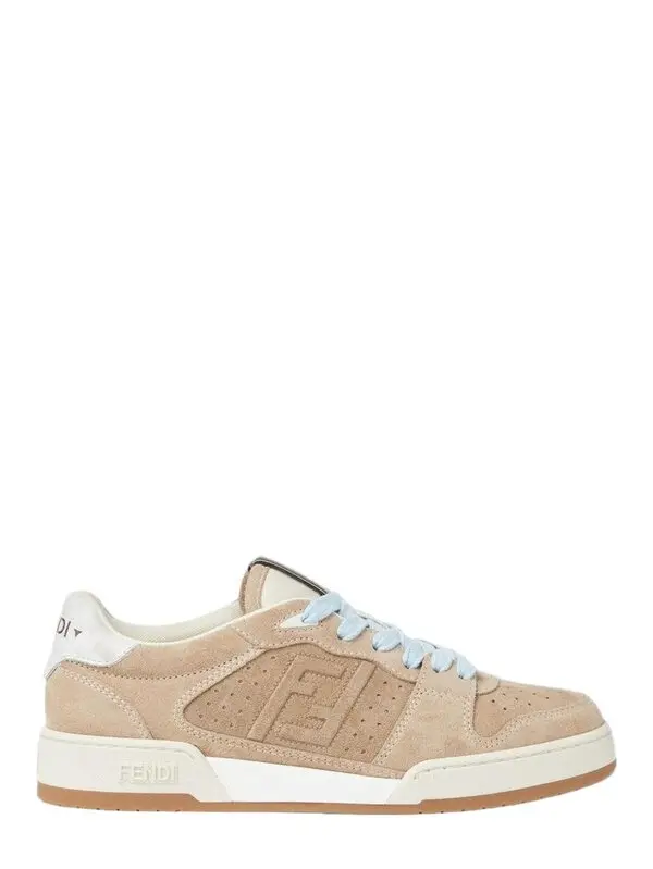 Fendi Match Leather Sneakers - Beige