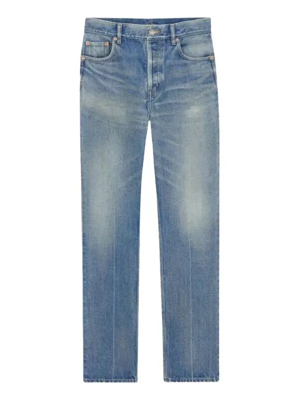 Saint Laurent Straight Leg Denim Jeans - Blue