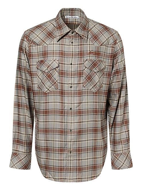 Acne Studios Surrow Checked Flannel Shirt - Multi Grey