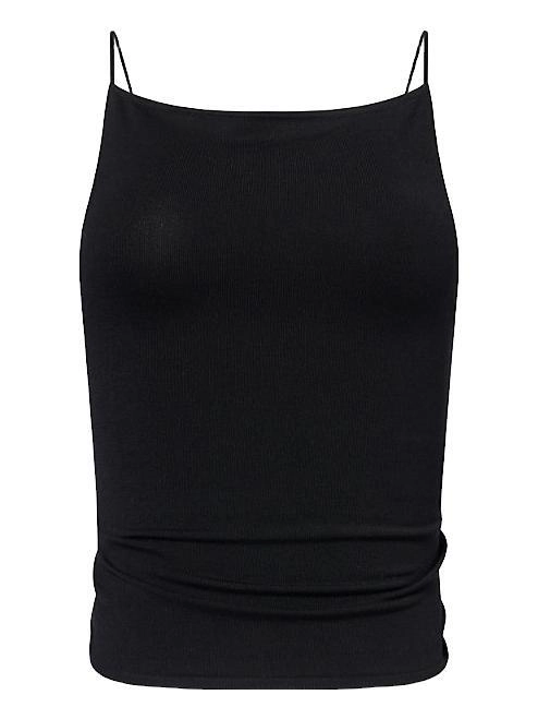 ST. AGNI Twist-back Square-neck Knit Top - Black