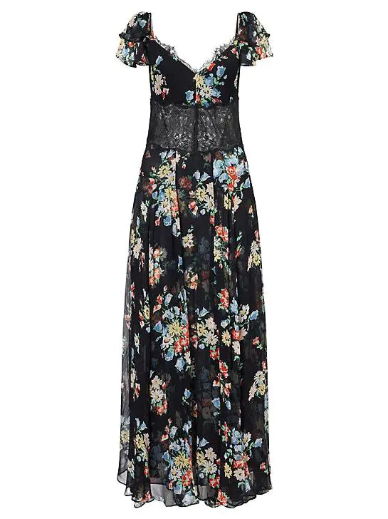 Rixo Carina Floral Chiffon Maxi Dress - Multi