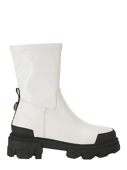 Kurt Geiger Stomp Sock Leather Ankle Boots - Bone