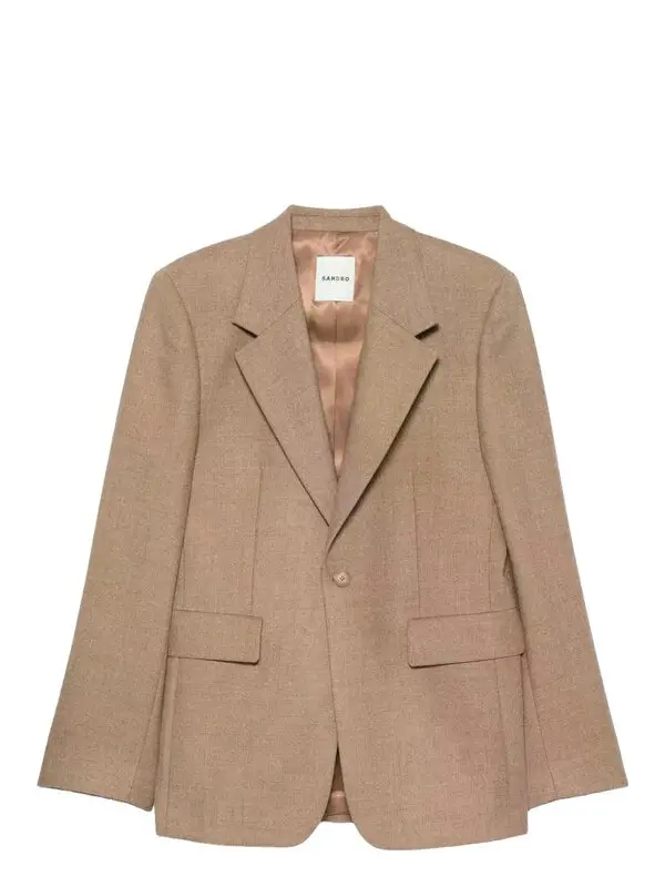 Sandro Mode Flannel Blazer - Neutrals