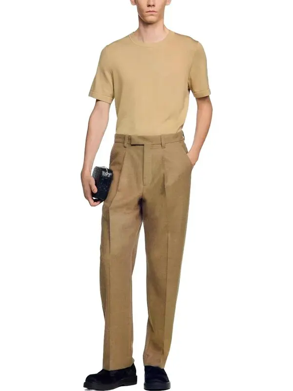Sandro Pleated-detail Trousers - Neutrals
