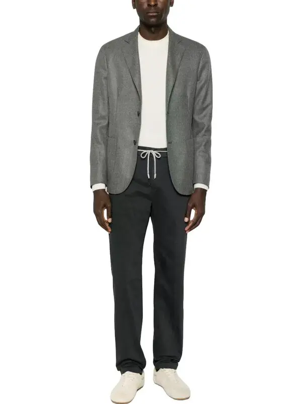 BARBA NAPOLI Single-breasted Notch-lapel Jacket - Grey