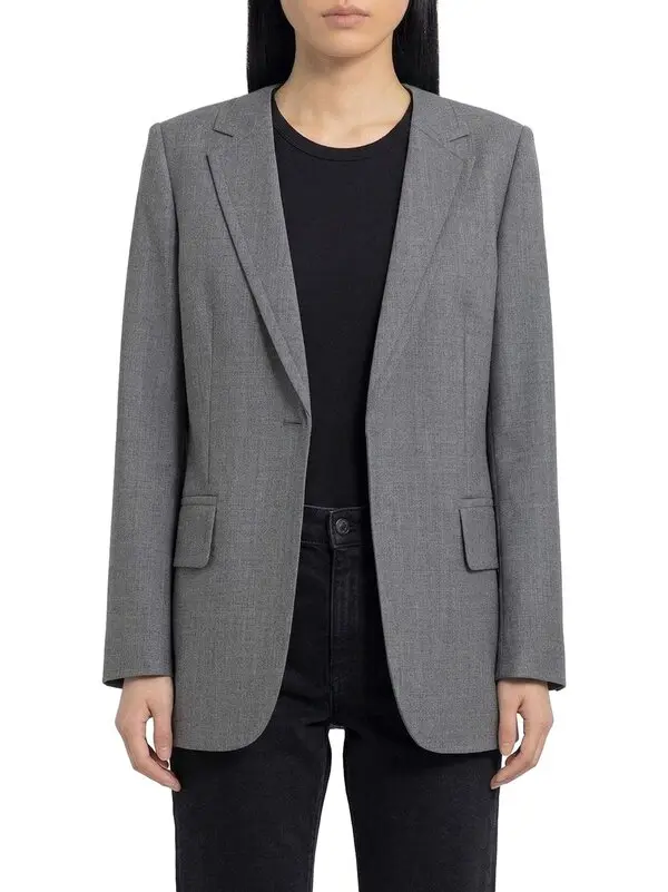 Moschino Single-breasted Wool Blend Blazer - Grey
