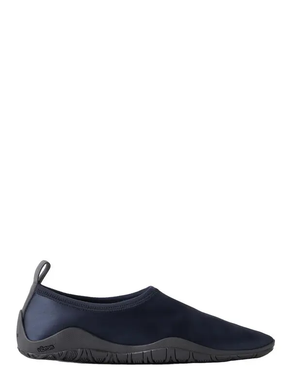 JIL SANDER Elbe Rubber-trimmed Satin Flats - Blue