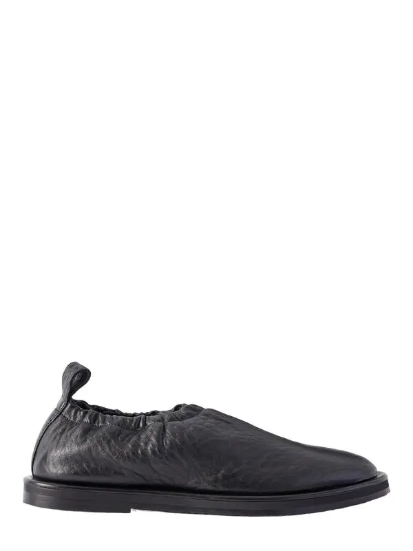 Studio Nicholson Korine Crinkled Leather Loafers - Black