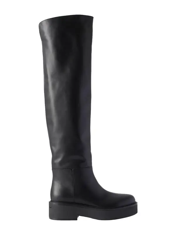 GIANVITO ROSSI Leather Over-the-knee Boots - Black
