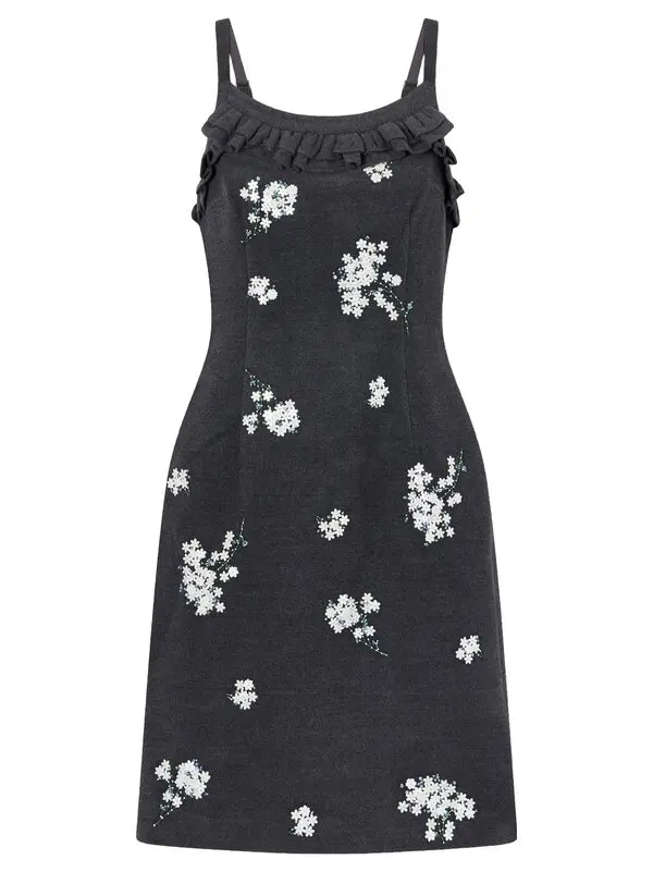 SHUSHU/TONG Sequin-embellished Ruffled Wool-blend Midi Dress - Multi