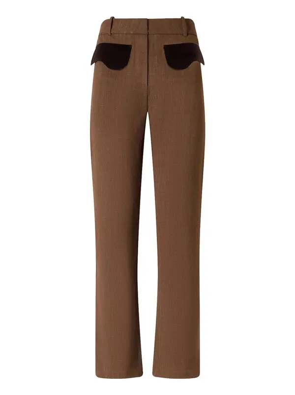 DESTREE Crepe Straight-leg Pants - Brown