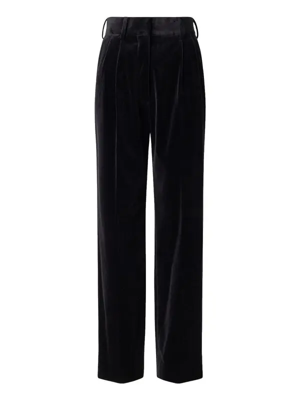 BLAZÉ MILANO Fox Straight-leg Cotton-velvet Pants - Black