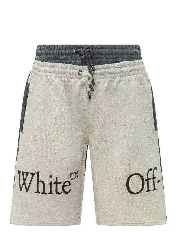 Off-White Bookish Logo-print Shorts - Grey
