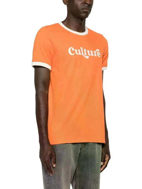 GOLDEN GOOSE Logo-print Garment-dyed T-shirt - Orange