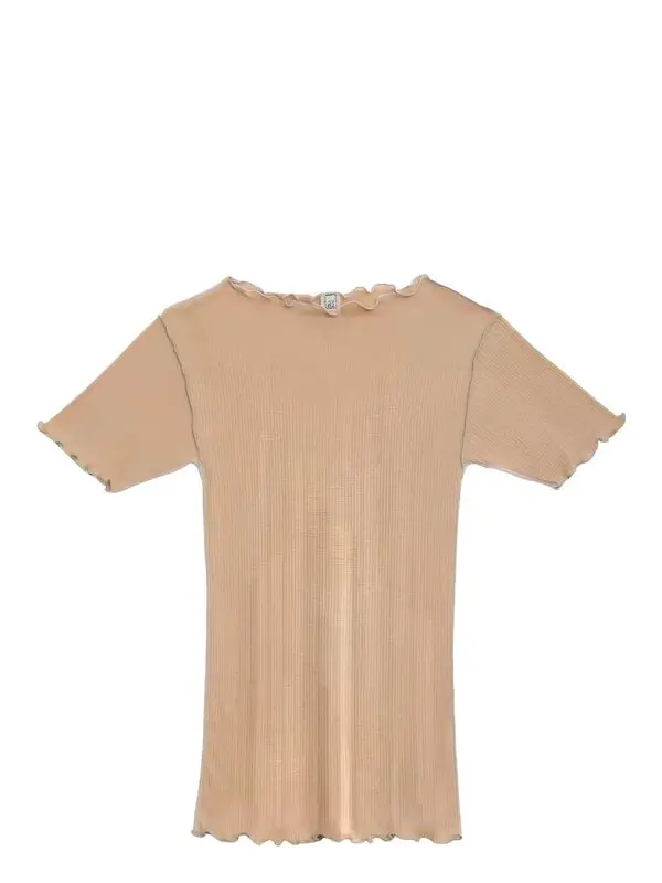 BASERANGE Vein Lettuce-trim T-shirt - Neutrals