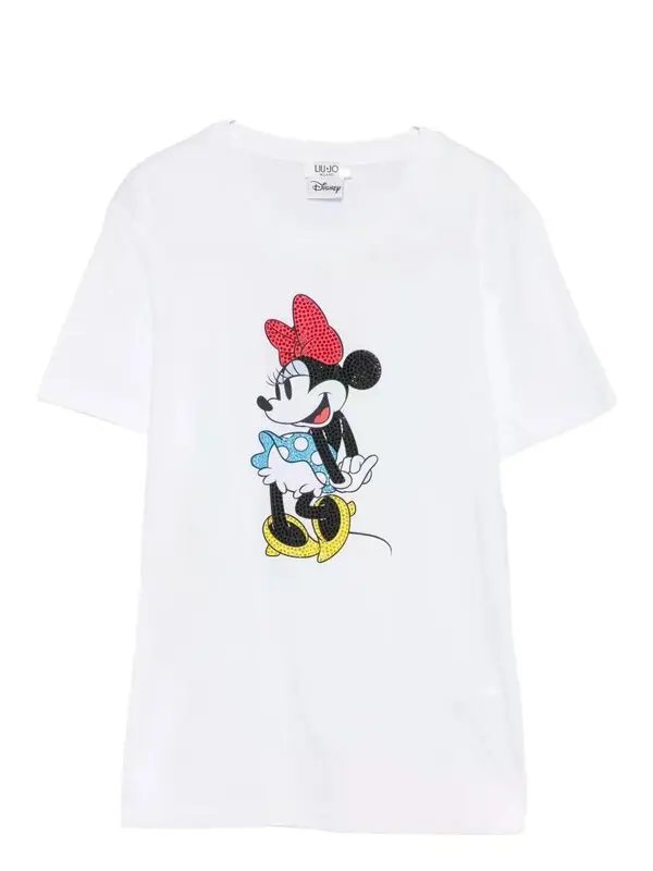 Liu Jo Disney Minnie Mouse Rhinestone-embellished T-shirt - White