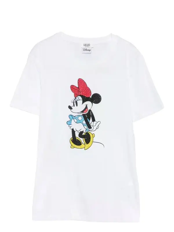 Liu Jo Disney Minnie Mouse Rhinestone-embellished T-shirt - White