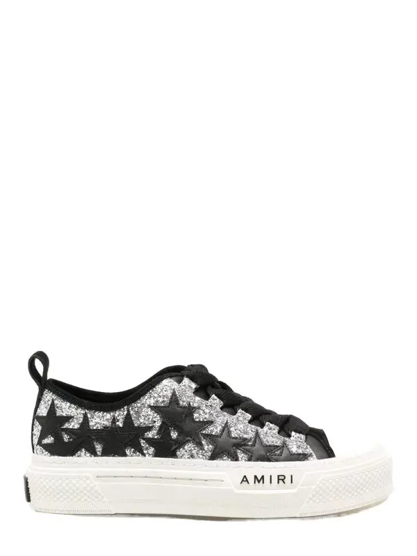 Amiri Glitter Stars Court Sneakers - Silver