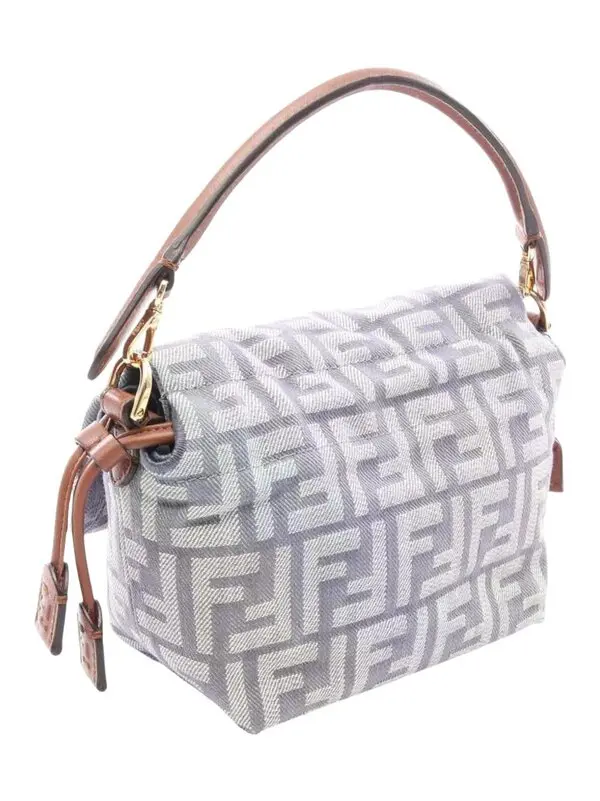 Fendi Zucca Canvas Mamma Baguette Satchel - Blue
