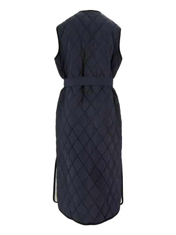 Fabiana Filippi Quilted Belted Gilet - Blue
