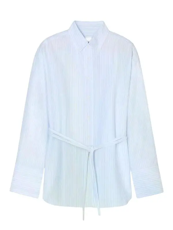 Closed Striped Belted Shirt - Blue