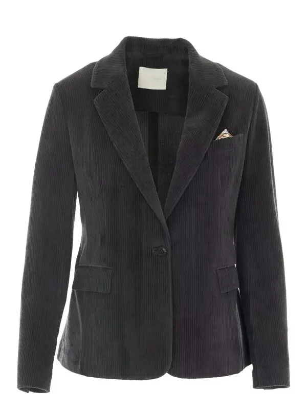CIRCOLO 1901 Corduroy-effect Notched-lapels Blazer - Grey