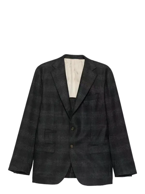 Eleventy Check-pattern Blazer - Grey