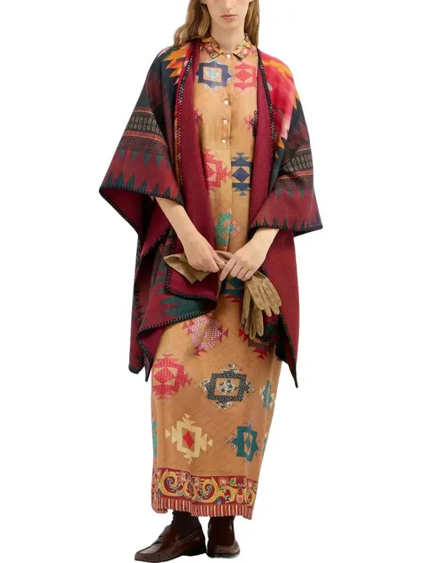 PIERRE-LOUIS MASCIA Aloe Geometric-print Maxi Dress - Neutrals