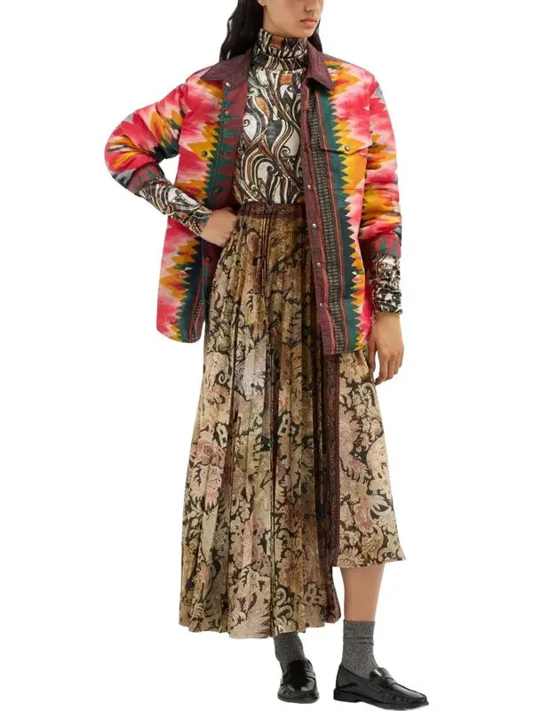PIERRE-LOUIS MASCIA Ceto Tapestry-print Asymmetric Midi Skirt - Neutrals