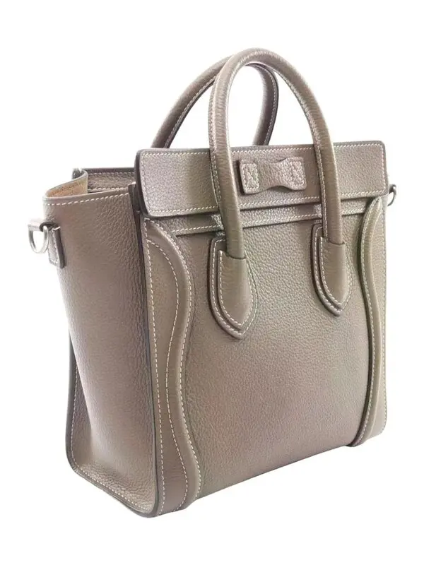 Celine Nano Leather Luggage Tote Satchel - Brown